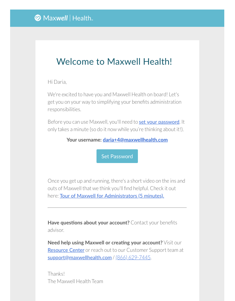 New Hire Benefit Enrollment Email Template